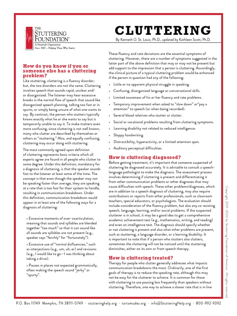 Cluttering: How Do You Know If You or Someone Else Has A Cluttering ...