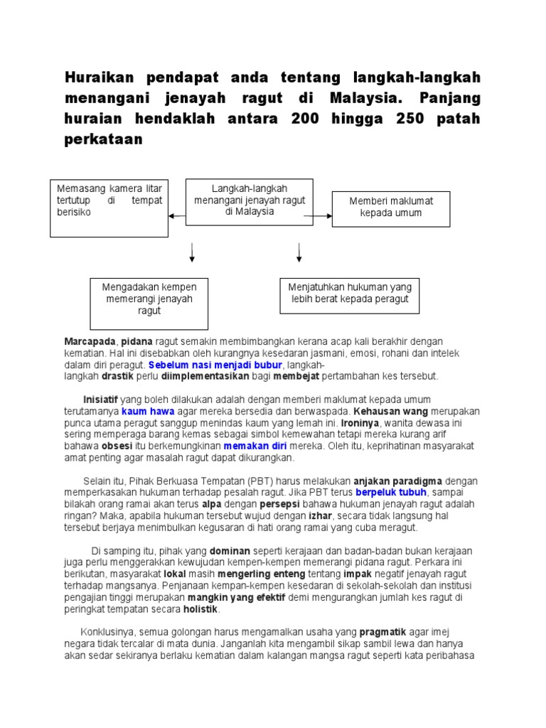 Jenayah Ragut - Karangan A - F5 | PDF