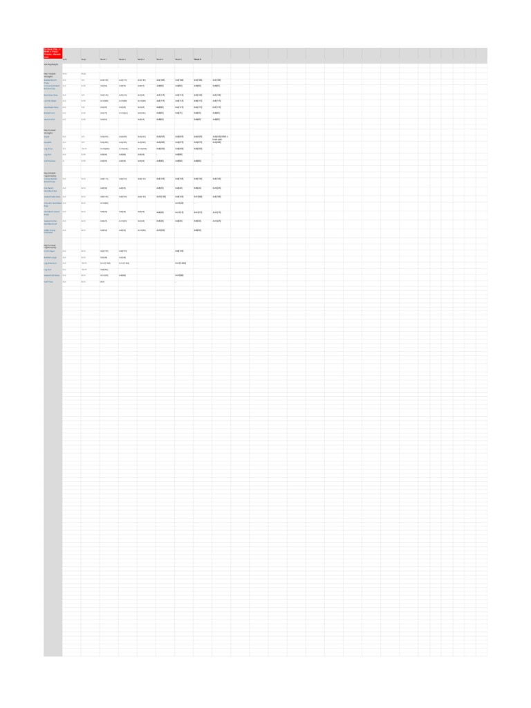 PHUL Spreadsheet (4 Day Upper/Lower Split) | PDF | Individual Sports ...