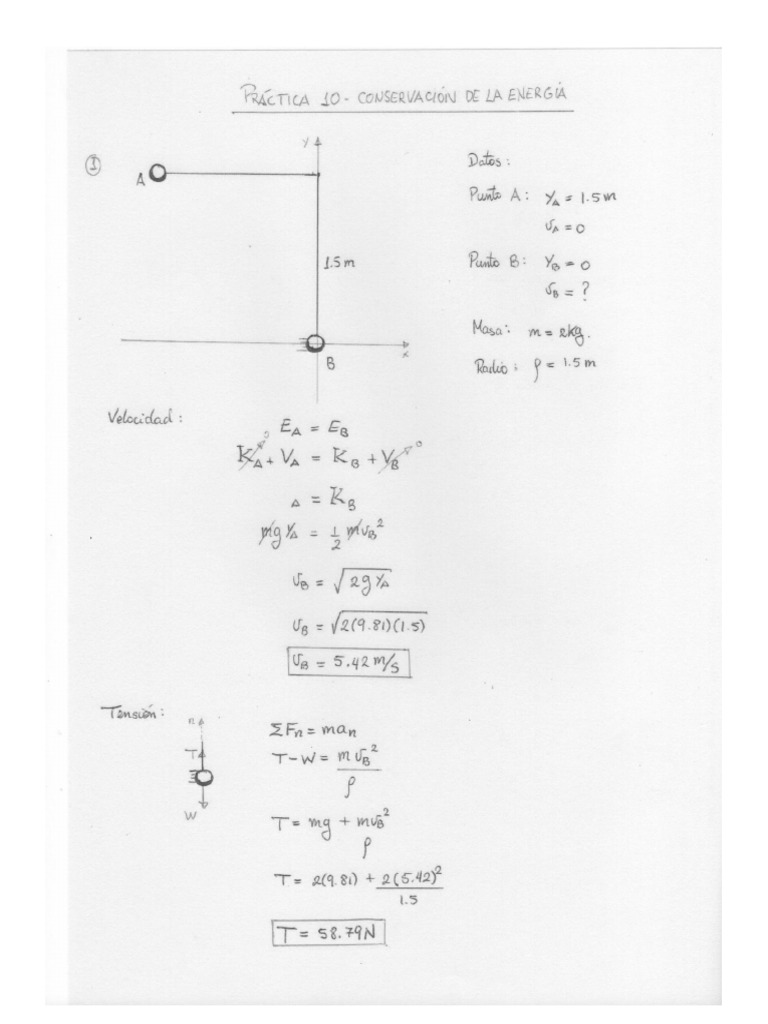Semana 10 - Solucionario Conservación de La Energía PDF | PDF