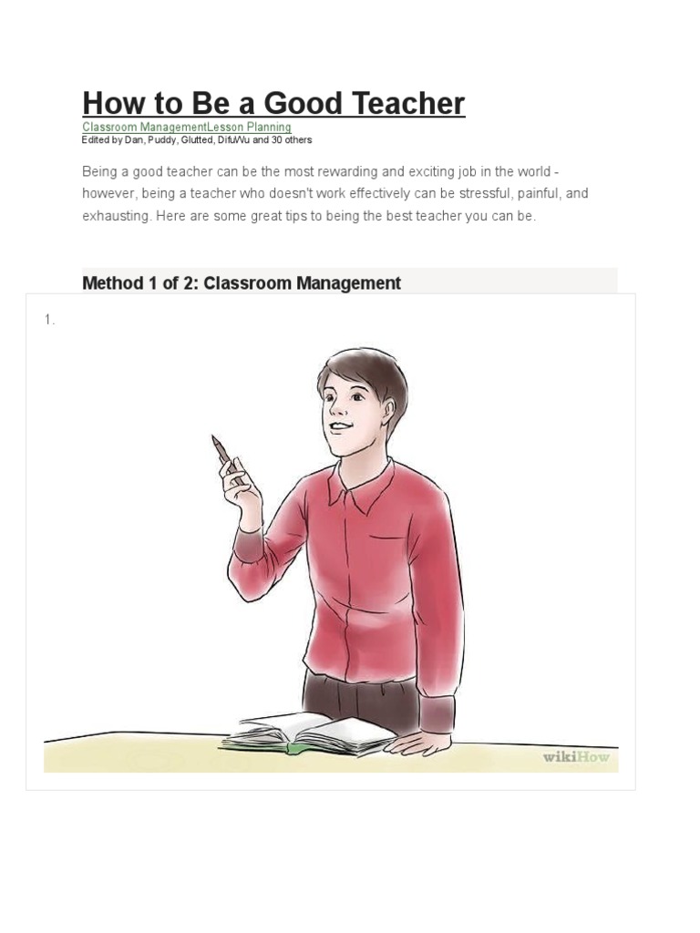 How To Be A Good Teacher | PDF | Classroom Management | Lesson Plan