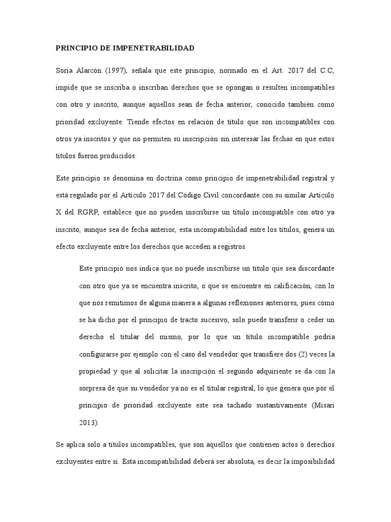 Principio de Impenetrabilidad | PDF | Propiedad | Justicia