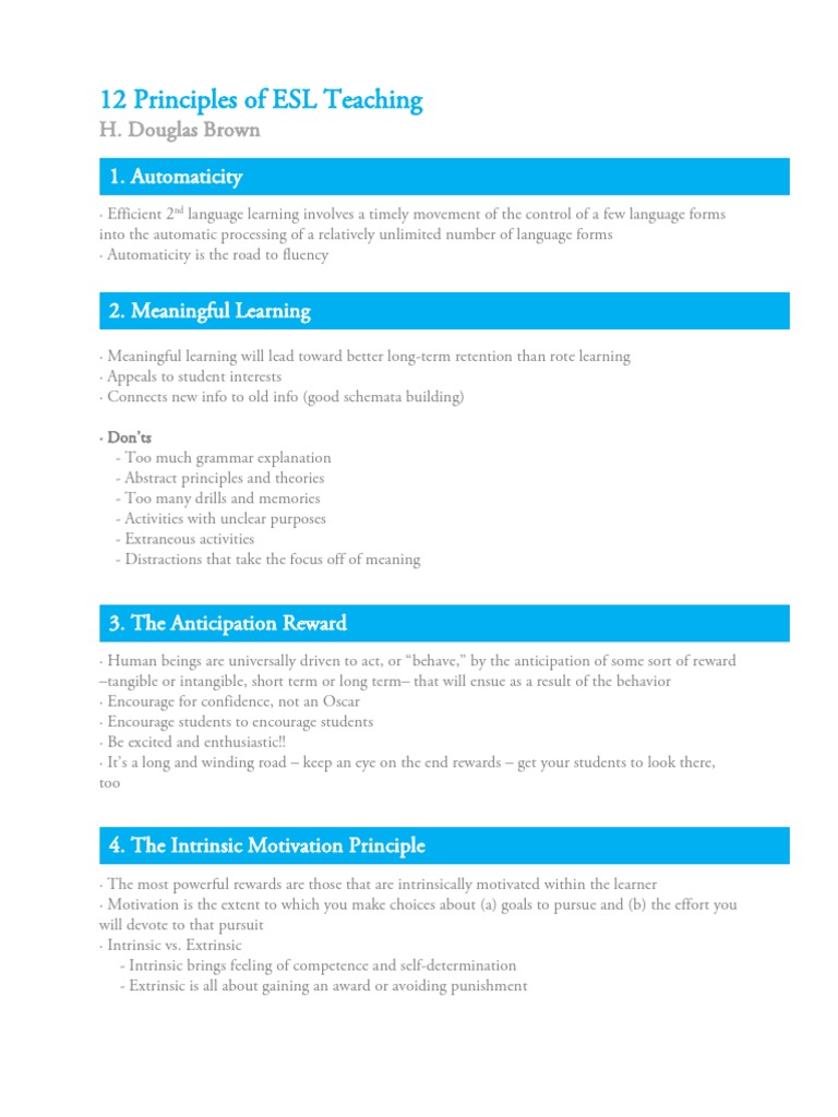 Brown's 12 Principles (2007) | PDF | Motivation | Motivational