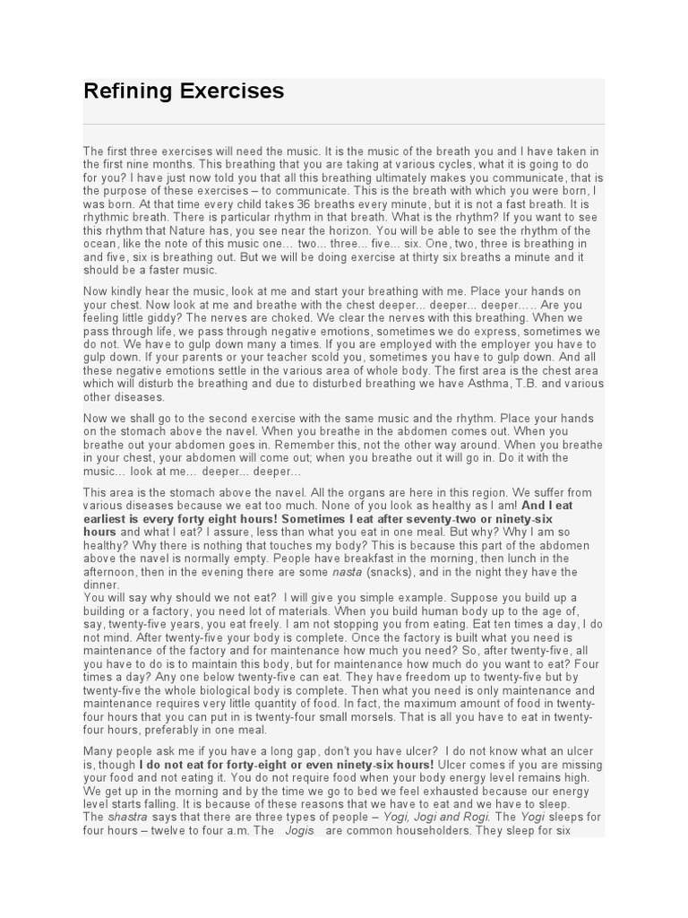 Refining Exercises Pdf Chakra Prana