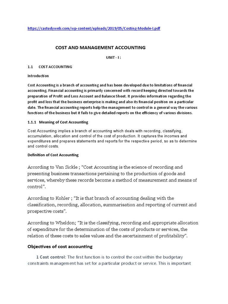 Cost and Management Accounting | PDF | Cost Accounting | Audit