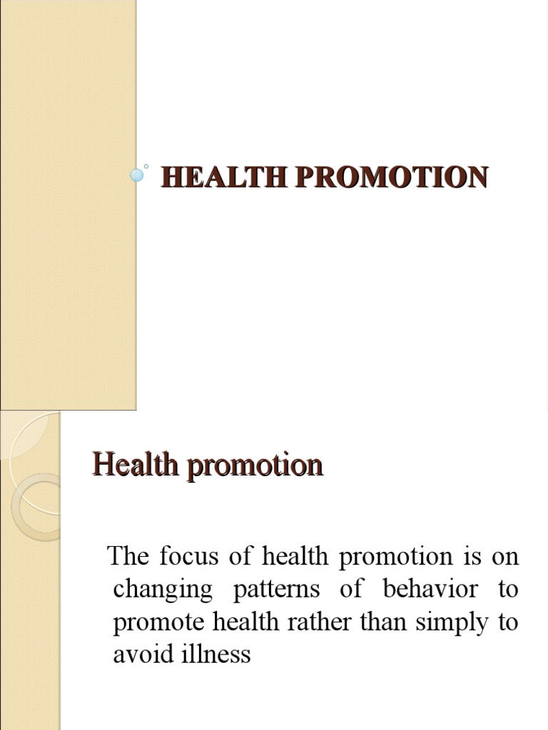 5-Health Promotion | PDF | Health Promotion | Preventive Healthcare
