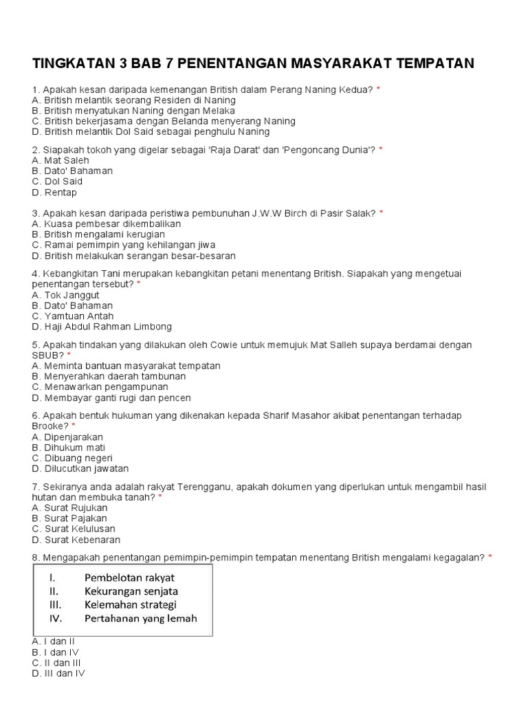 Modul Sejarah T3 Soalan | PDF