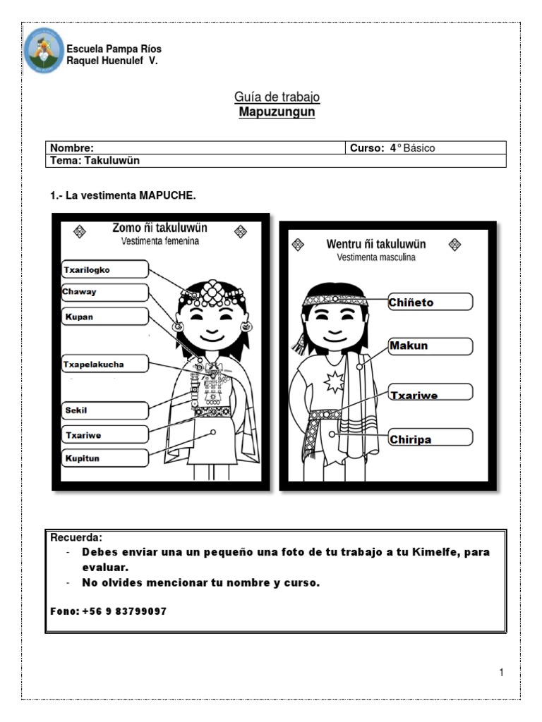 4° Básico Vestimenta Mapuche | PDF