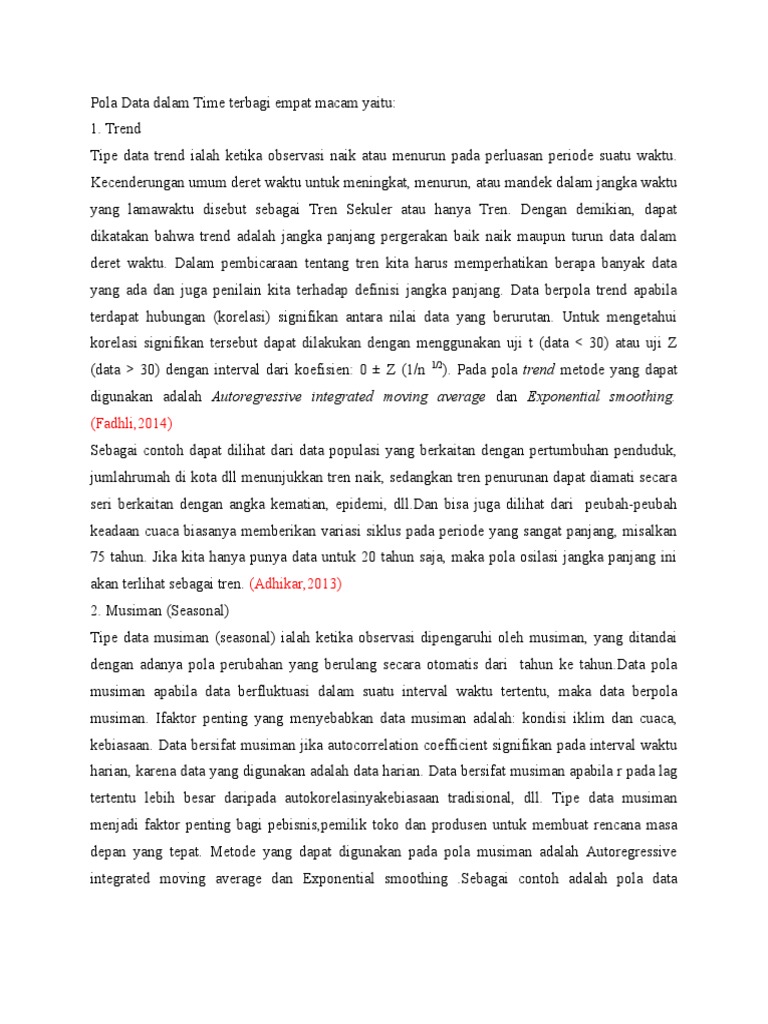 Pola Data dalam Time Series dan Metode Analisis | PDF | Pengelolaan ...