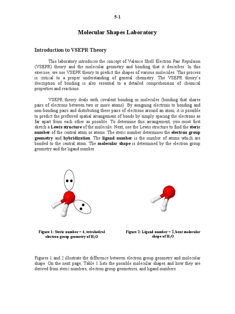 Molecular Shapes Laboratory: Introduction To VSEPR Theory | PDF ...