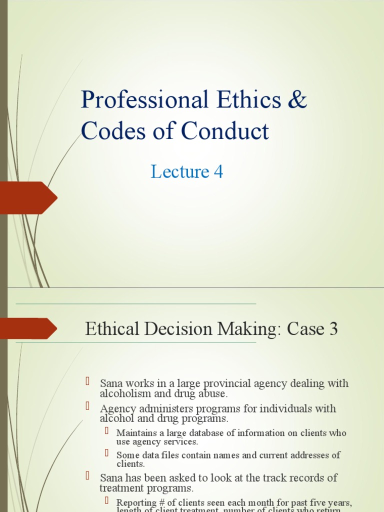 Professional Ethics & Codes of Conduct | PDF | Association For ...