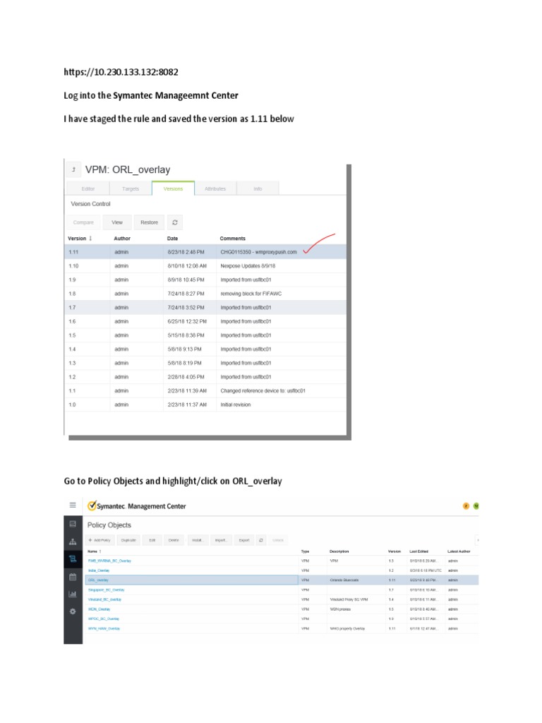 Log Into The Symantec Manageemnt Center I Have Staged The Rule and ...