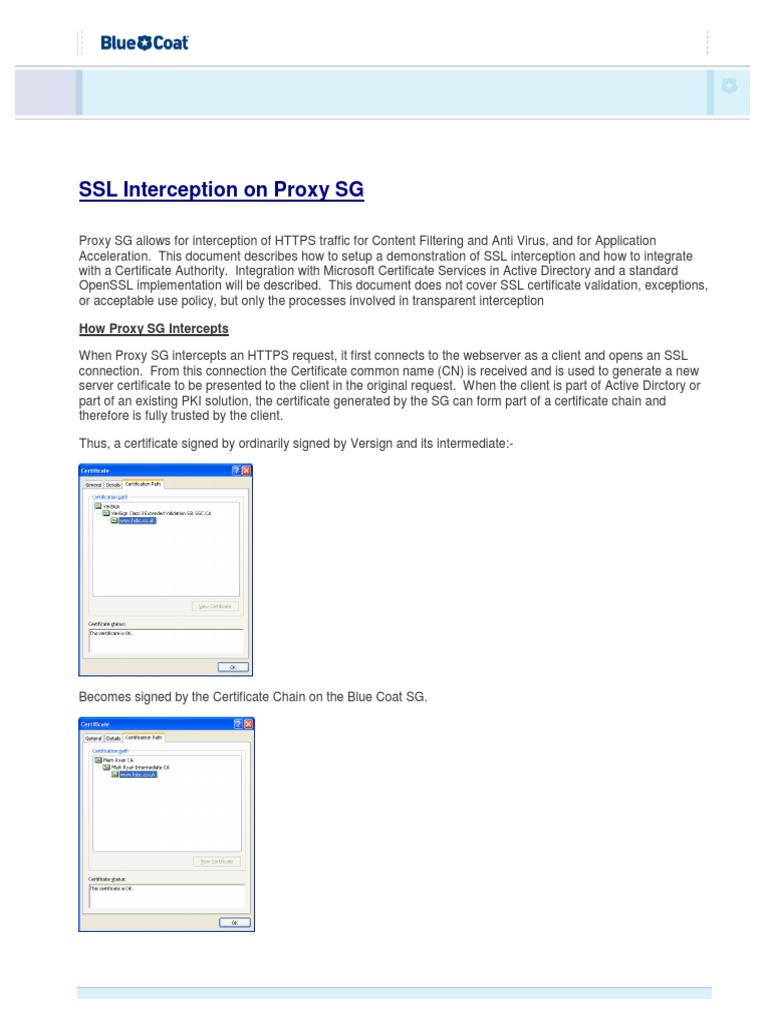 SSL Interception Setup on Proxy SG | PDF | Public Key Certificate ...