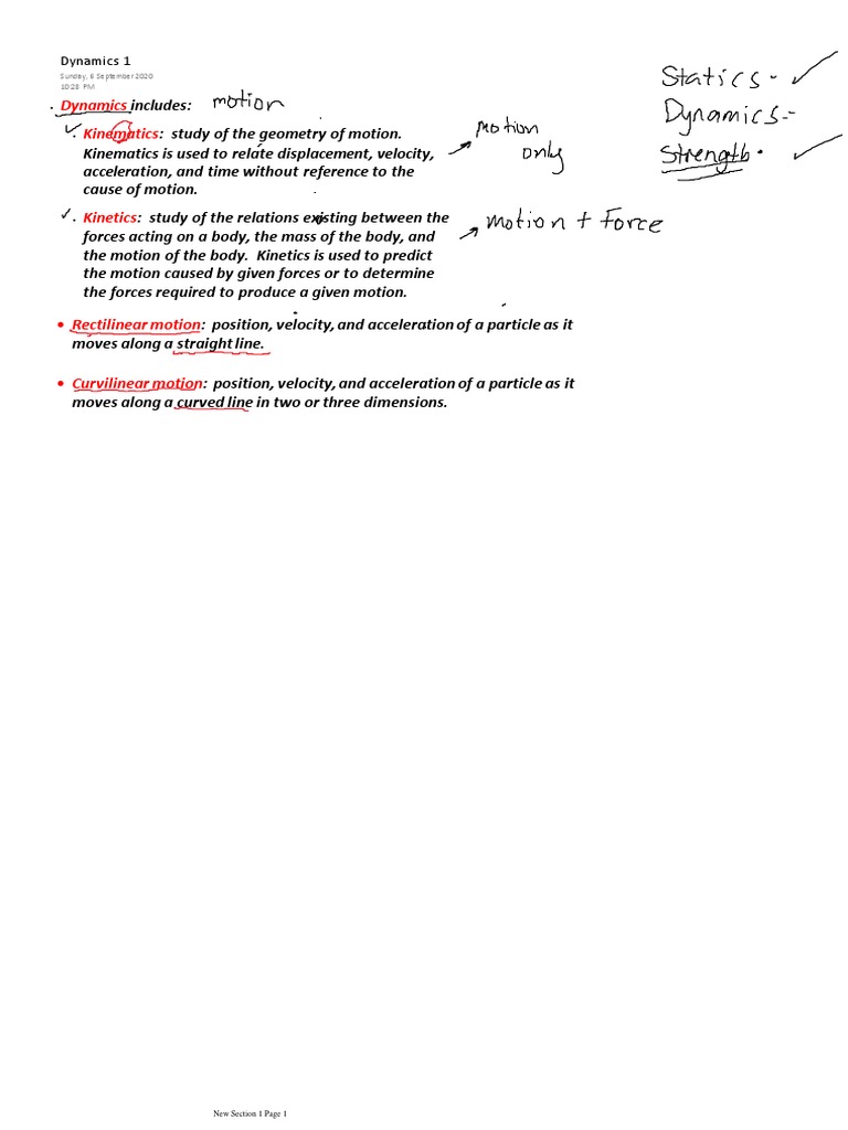 Dynamics 1 Discussion | PDF | Acceleration | Kinematics