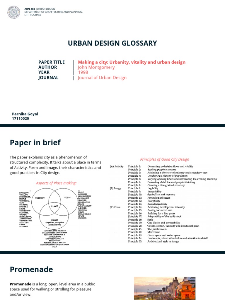 Urban Design Glossary: Paper Title Author Year Journal | PDF ...
