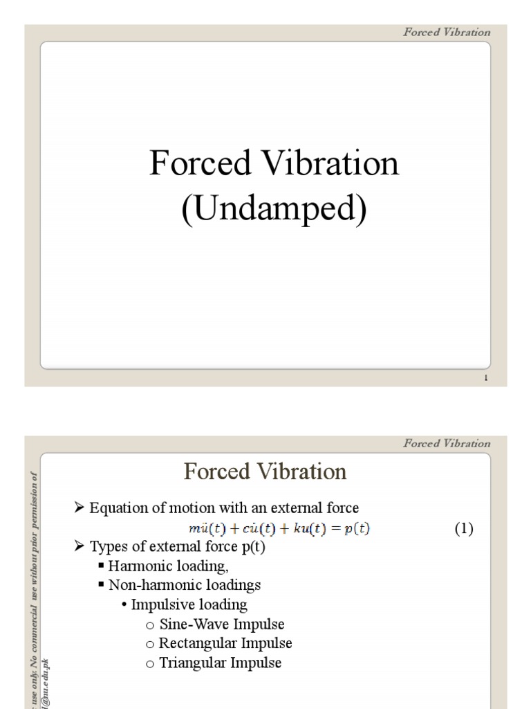 Lecture 5,6 Forced Undamped Vib PDF | Download Free PDF | Equalization (Audio) | Physical Phenomena