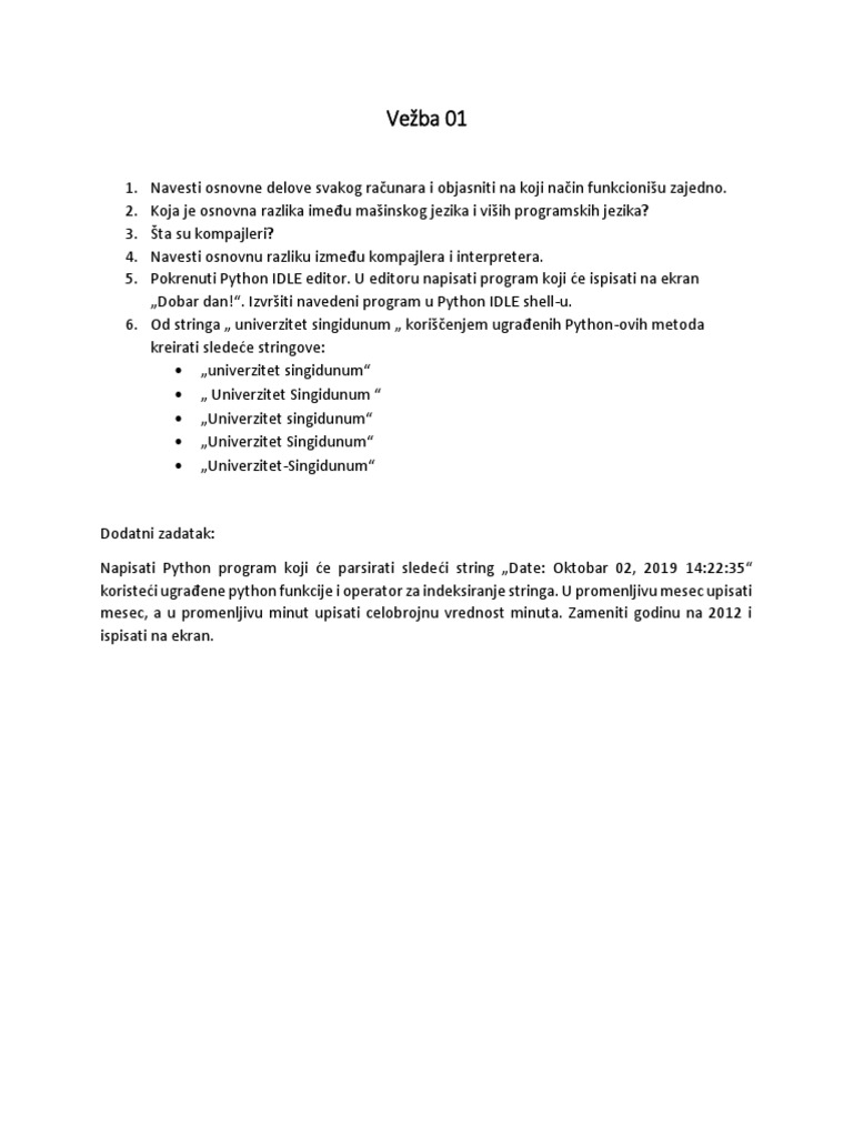 SII - 01 - Uvod U Python | PDF