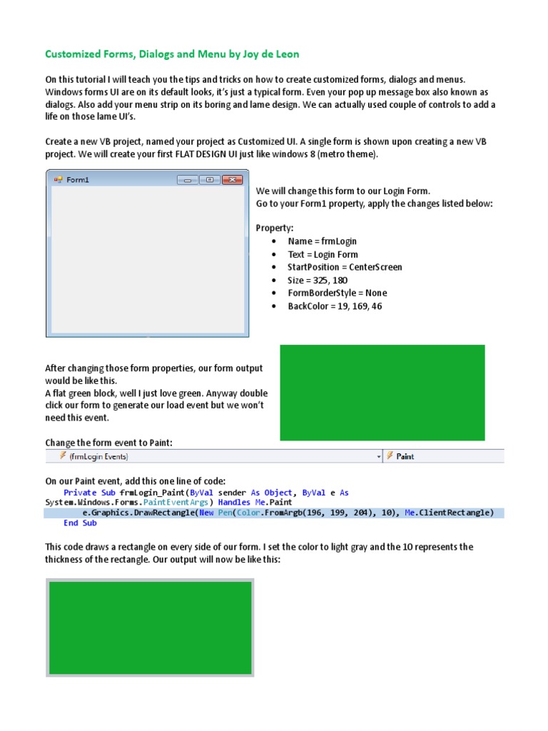 Customized Forms | PDF | Button (Computing) | Double Click