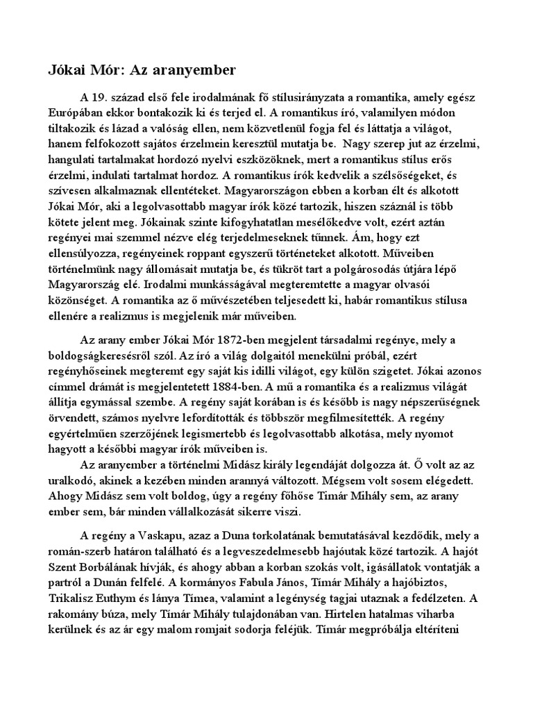 Jókai Mór - Az Aranyember | PDF