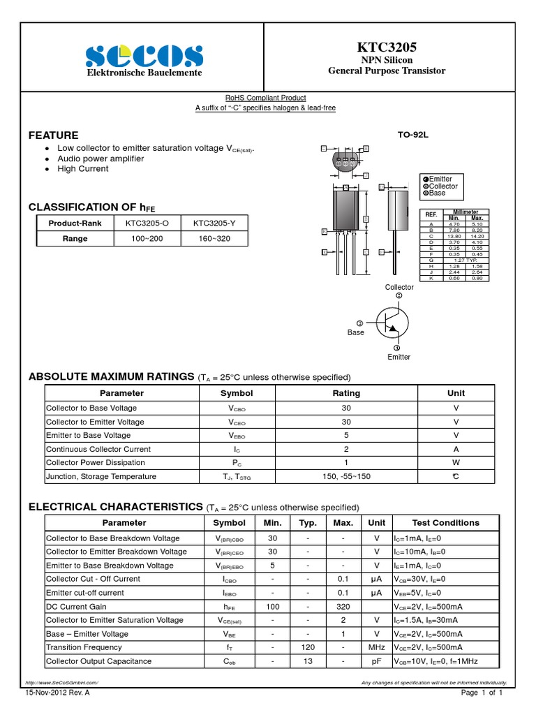 Feature: NPN Silicon General Purpose Transistor Elektronische ...