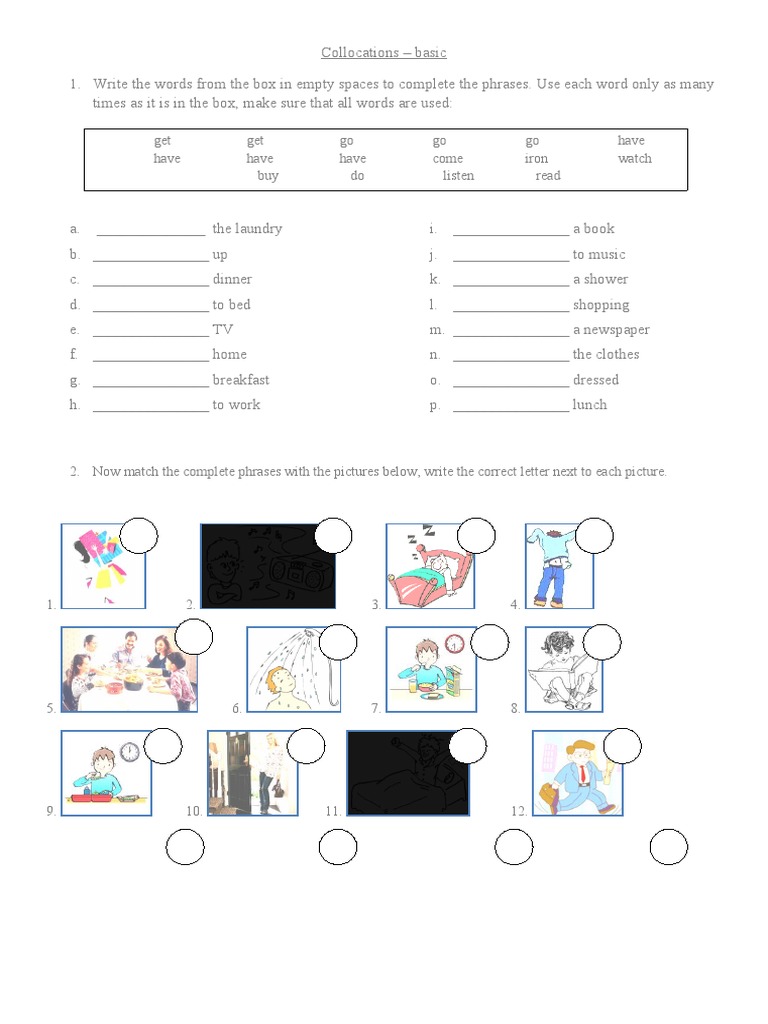 Collocations Exercise Guide | PDF