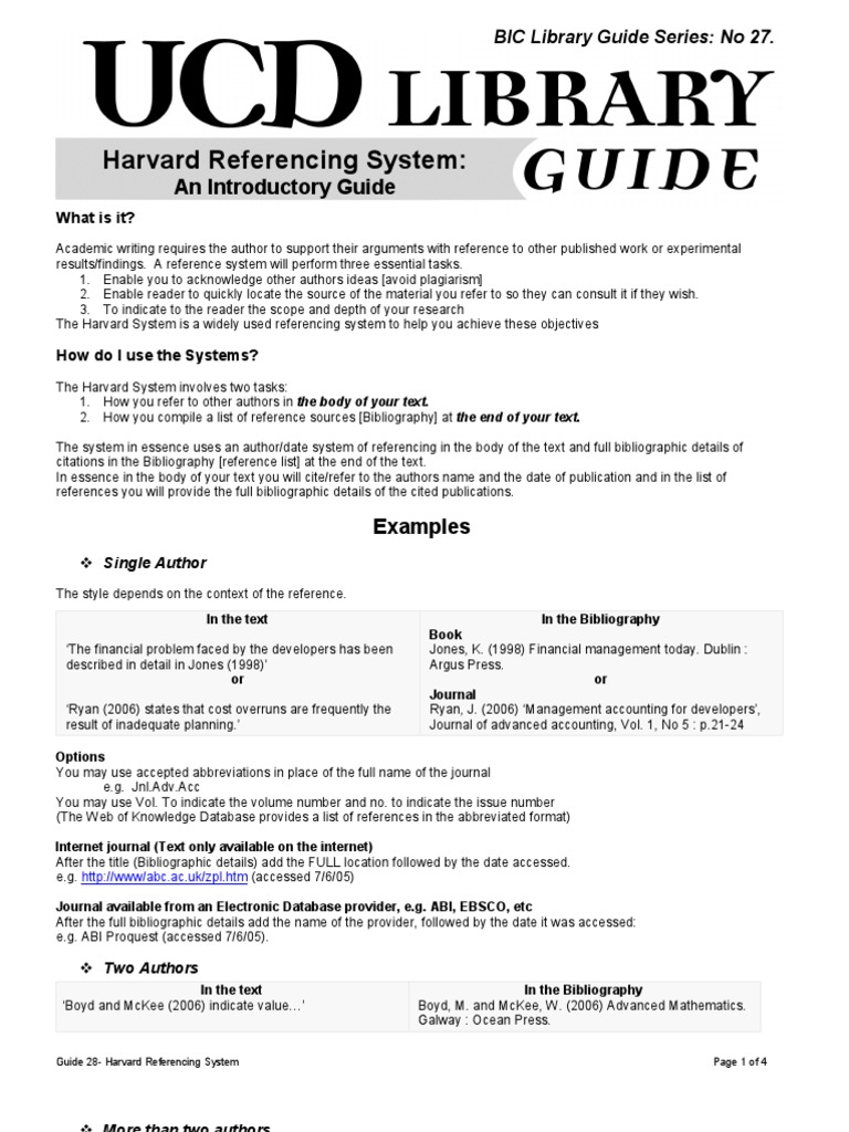 Harvard Referencing System:: An Introductory Guide | PDF | Citation ...