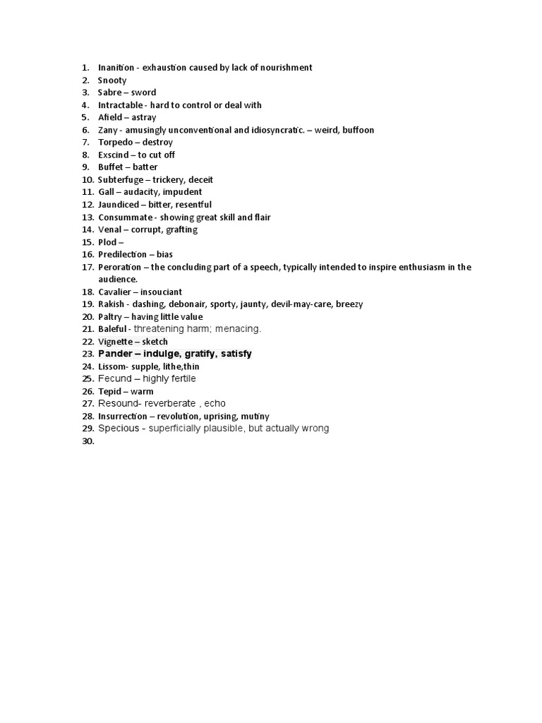 Unusual Words and Their Meanings | PDF