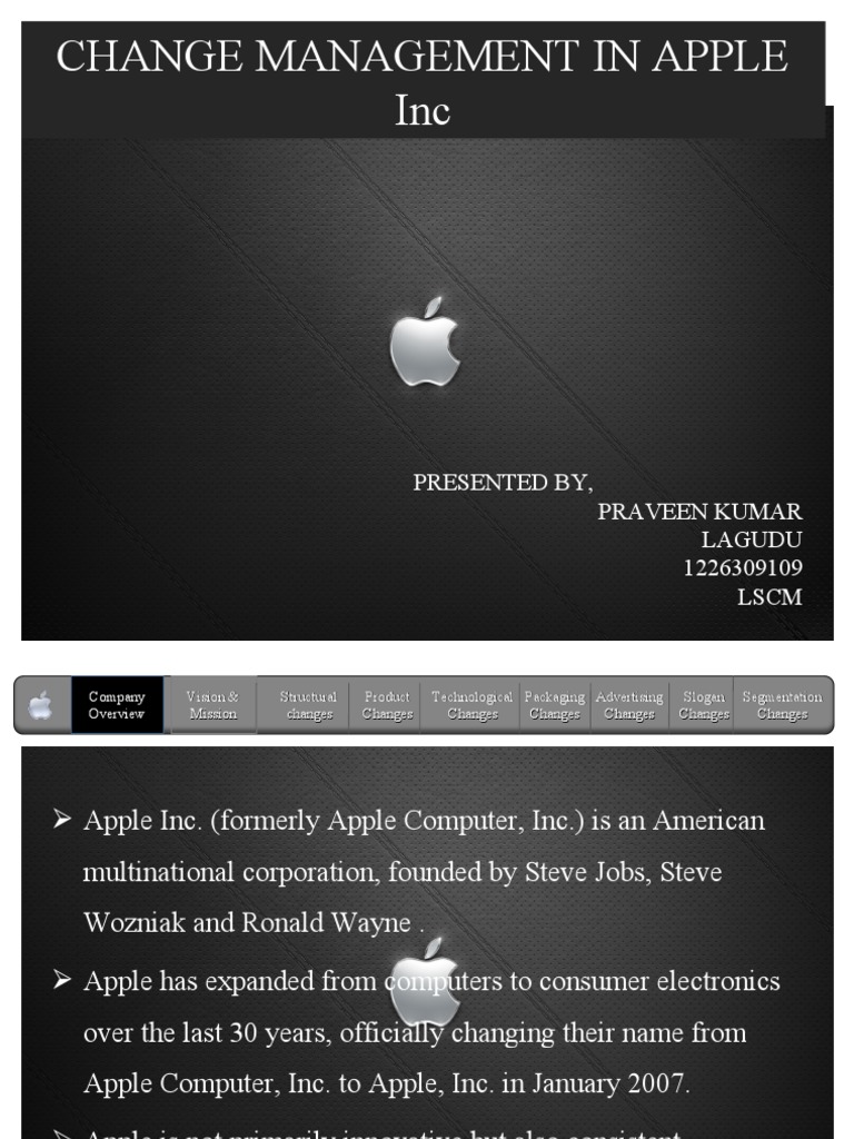 Apple Inc. Change Management Overview | PDF | Apple Inc. | Macintosh