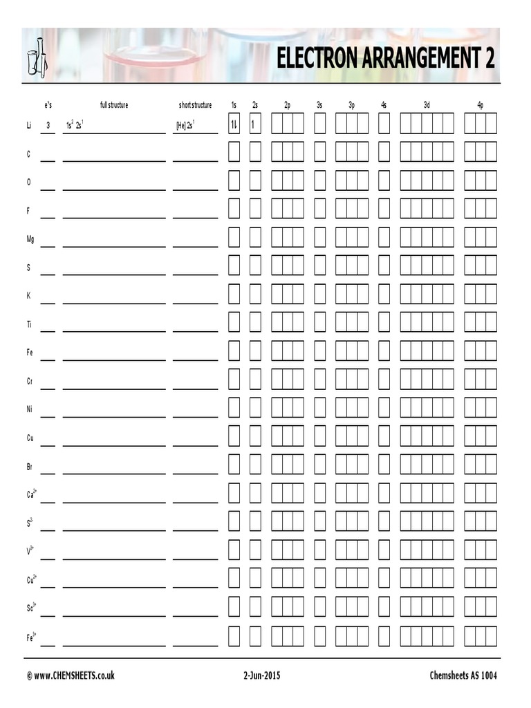 Electron-Arrangement Worksheet | PDF