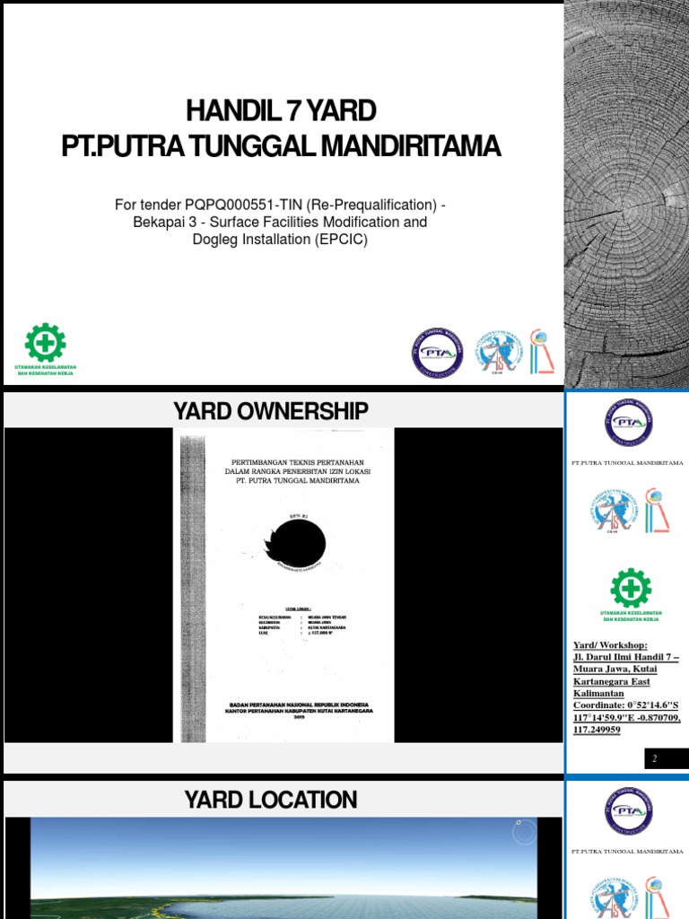 Handil 7 Yard Overview - PT Putra Tunggal | PDF | Crane (Machine ...