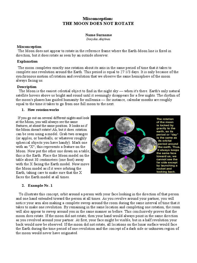 The Moon Does Not Rotate | Download Free PDF | Rotation | Moon
