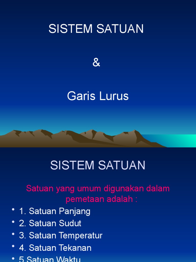 Sistem Satuan dan Garis Lurus Pemetaan | PDF