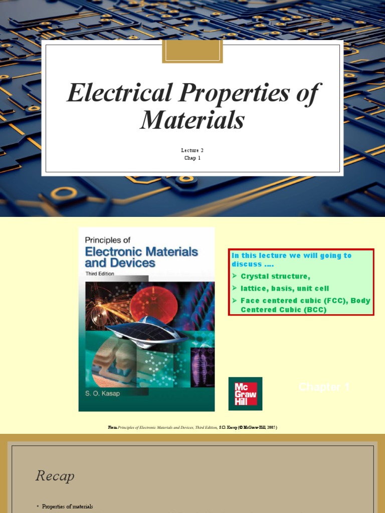 Electrical Properties of Materials: Chap 1 | PDF | Crystal Structure ...