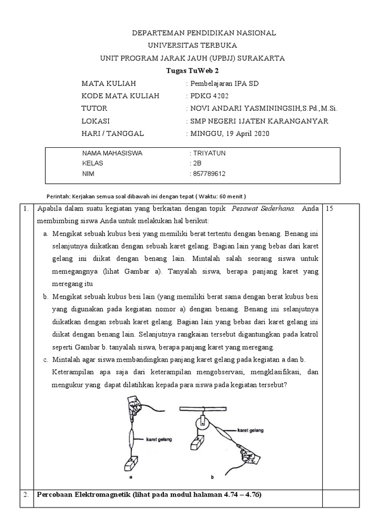 Triyatun - 2B - Nim 857789612 - TT2 - Ipa | PDF