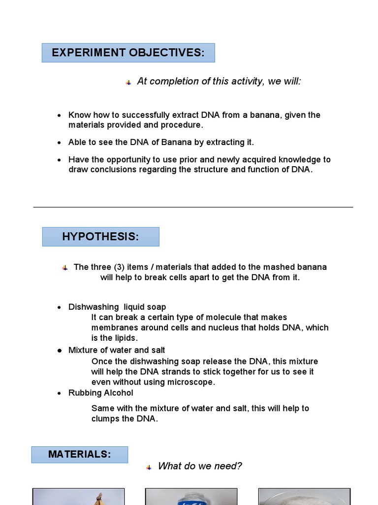 Science Experiment Banana Extract | PDF | Filtration | Cell (Biology)