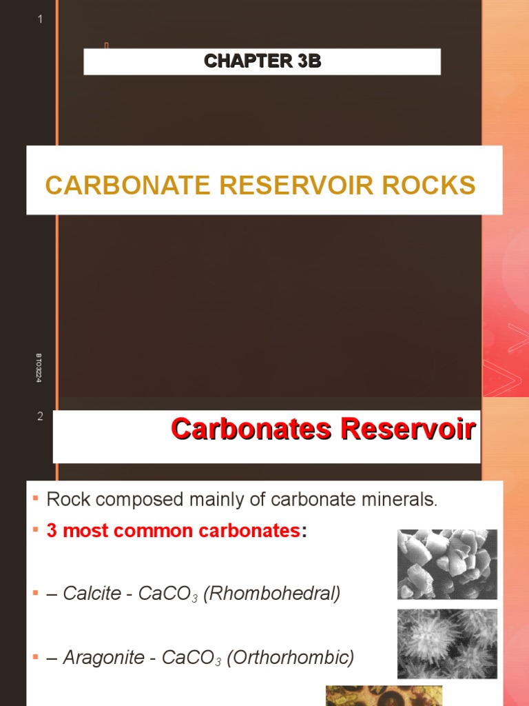 Chapter 3B Carbonate Reservoir Rocks | PDF | Limestone | Calcite