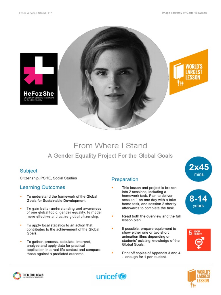 Final Gender Equality Lesson Plan 1 PDF | Download Free PDF | Gender ...