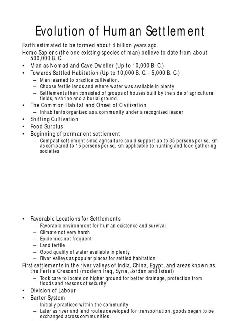 Human Settlement Evolution | PDF | Castle | Fortification