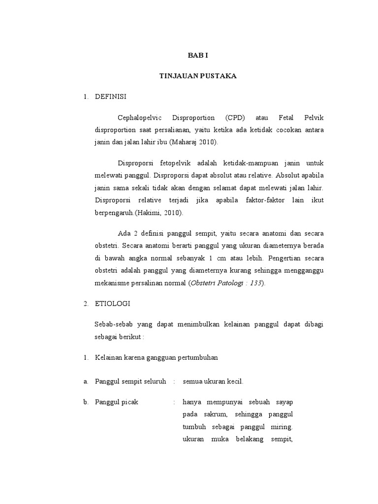Ciri dan Penyebab Panggul Sempit | PDF