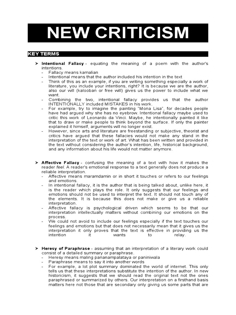 Understanding New Criticism Concepts | PDF | Poetry