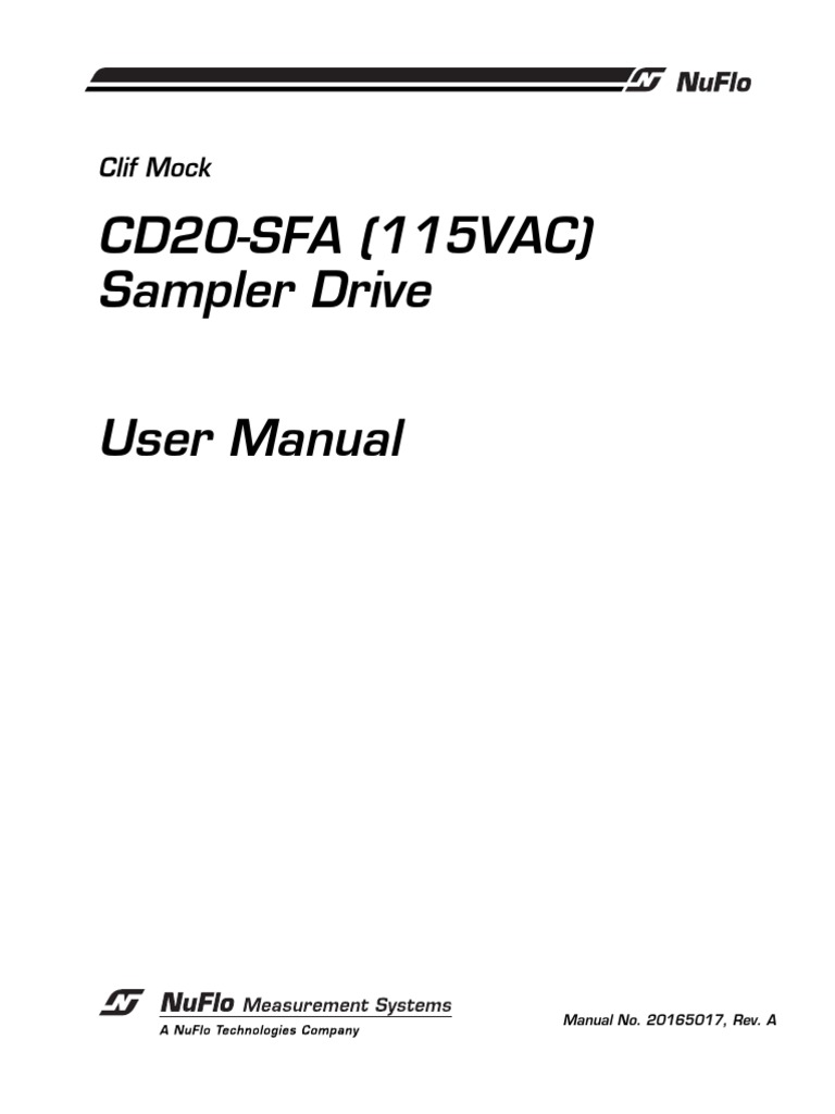 CD20-SFA (115VAC) Sampler Drive: Clif Mock | PDF | Electric Motor | Switch