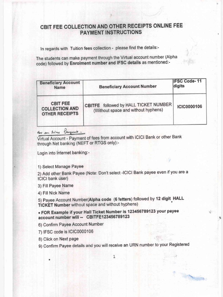 Payment-Procedure For Cbit PDF | PDF