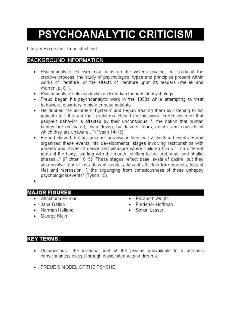 Psychoanalytic Literary Analysis | PDF | Oedipus Complex | Id