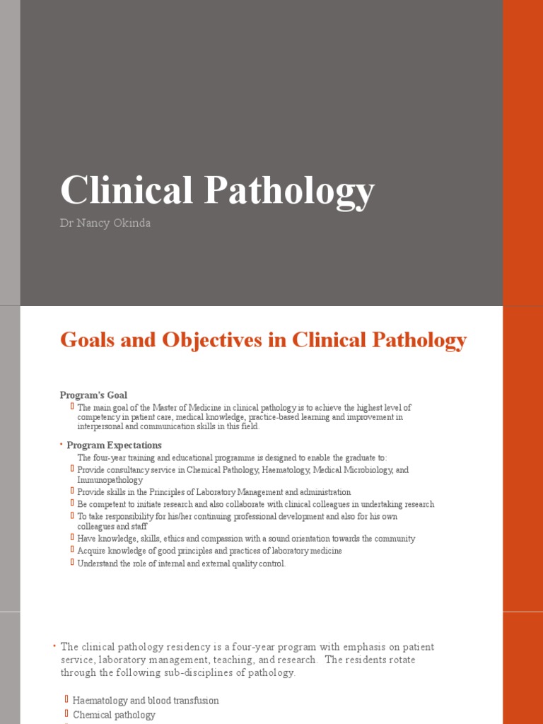 Clinical Pathology: DR Nancy Okinda | PDF | Residency (Medicine ...