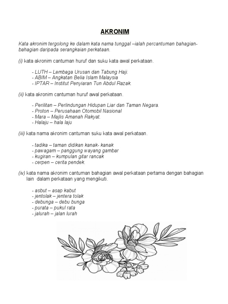 Kata Akronim dan Jenis-Jenisnya | PDF