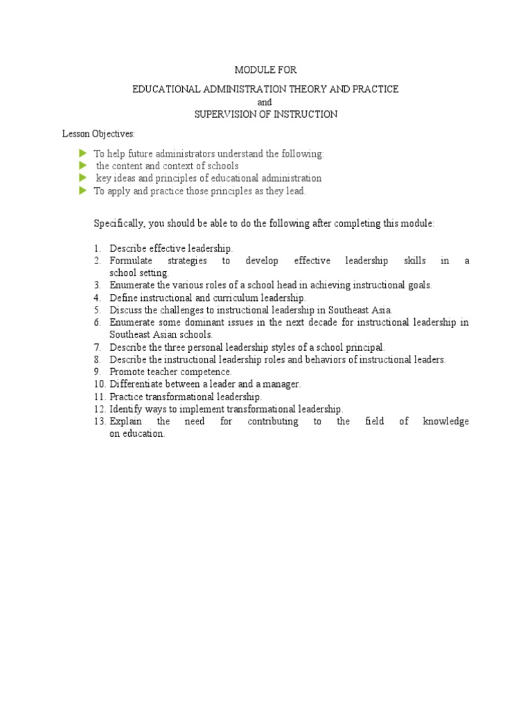 Module 1 MAEd | PDF | Leadership | Transformational Leadership