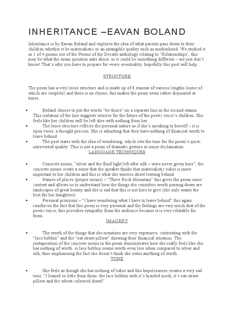 Inheritance and Identity | PDF | Poetry | Narration