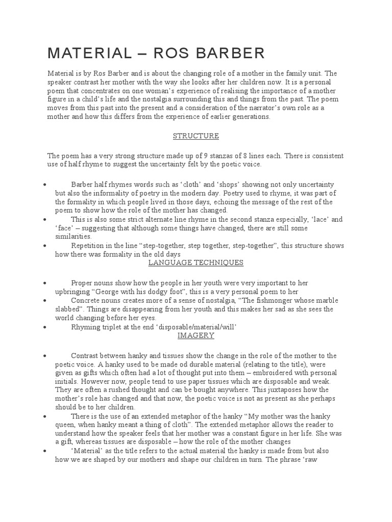 Material Barber | PDF | Poetry