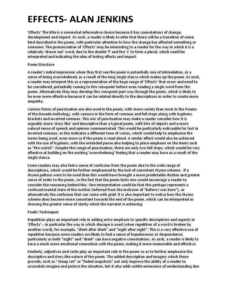 Effects-Alan Jenkins | Download Free PDF | Punctuation | Poetry