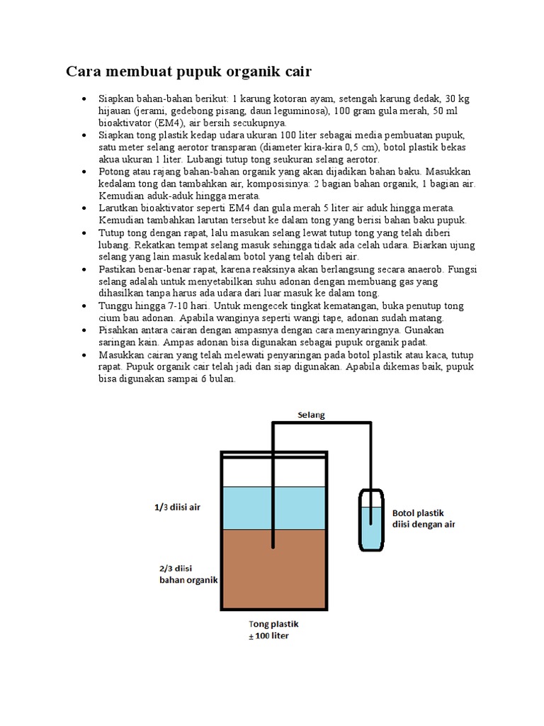Cara Membuat Pupuk Organik Cair | PDF